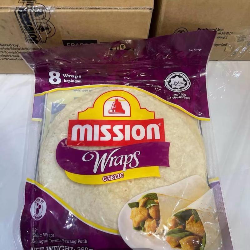 mission wraps garlic 360g แผ่นแป้งตอติญ่า รสกระเทียม - TikTok Shop Thailand