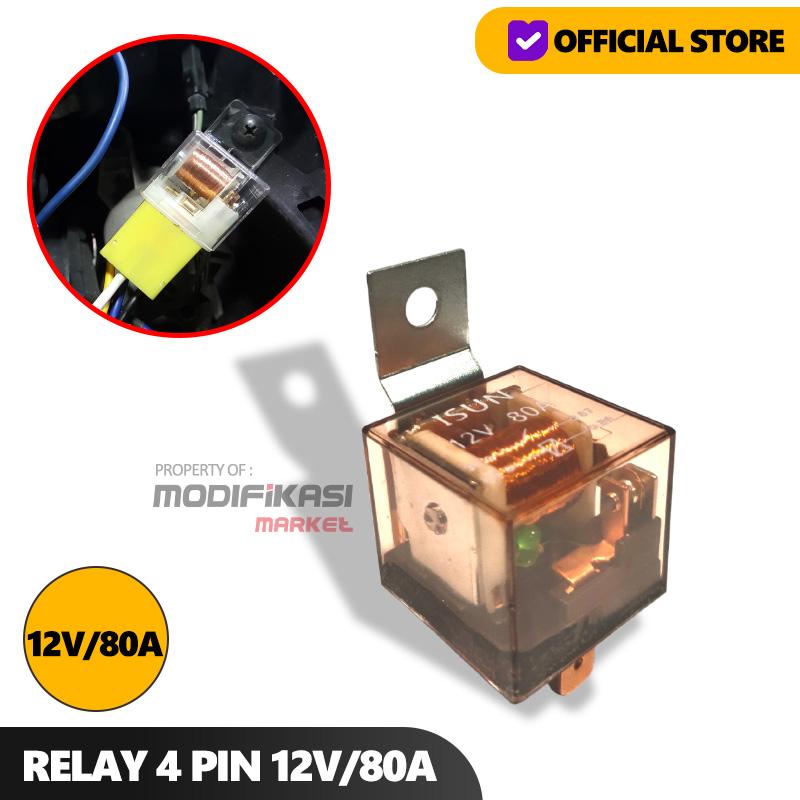 RELAY KLAKSON TRANSPARANT 4 KAKI 12 VOLT 80A RILEY 4 PIN ALARM - Shop ...