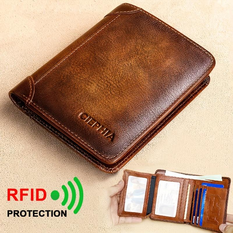Vintage Trifold RFID Leather Wallets, Short Multifunctional ID - TikTok ...