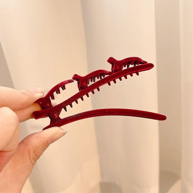 Klip Rambut Poni, Gaya Korea, Rekaan Ringkas, Warna Pepejal Vintaj ...