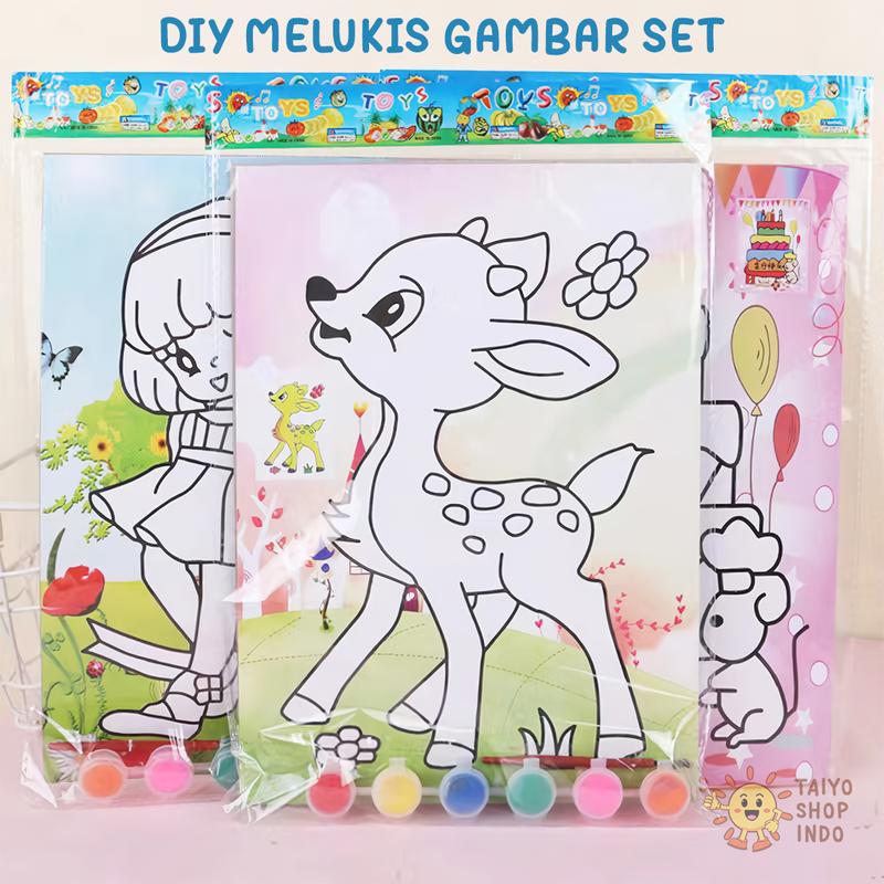 DIY Melukis Gambar Set 2 Sisi Water Color Painting Cat Lukis - Shop ...