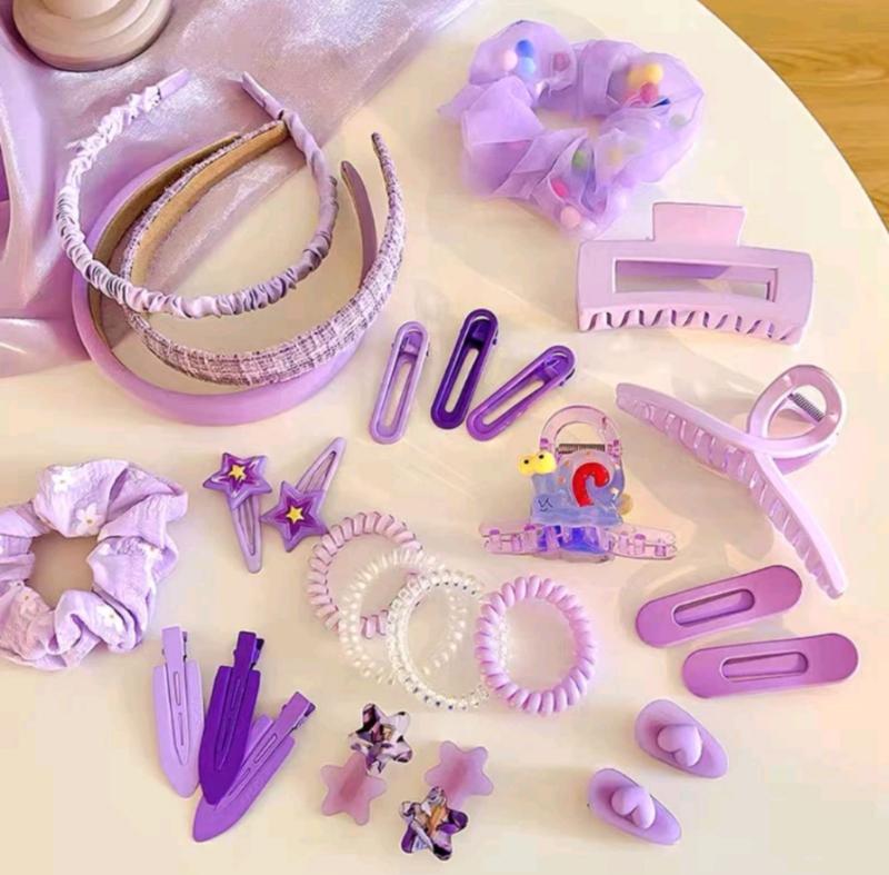 Purple Hair Accessories Hair Clips hair tie Purple Ponytail for ...
