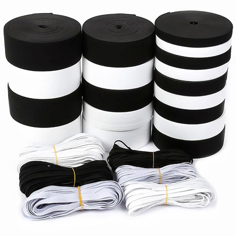 5 Meters/Lot Black White Flat Elastic Bands For Sewing Clothing ...
