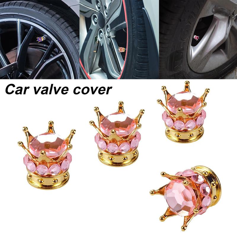 [QUE] Valve Cap Crown Shape Fine Workmanship Handmade Rhinestone ...
