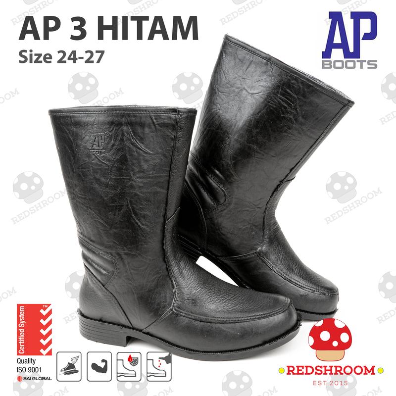 Sepatu Boots Pendek AP 3 BLACK - Sepatu Boots Kulit Hitam Shoes - Shop ...