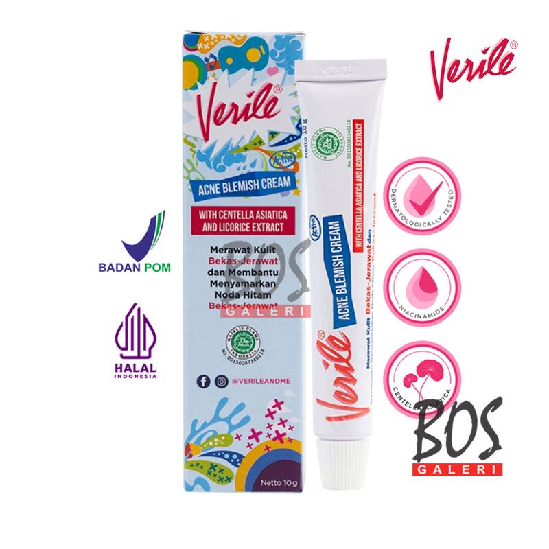 VERILE Acne Blemish Cream 10gr Obat Bekas Jerawat Hitam Vitamin Totol ...