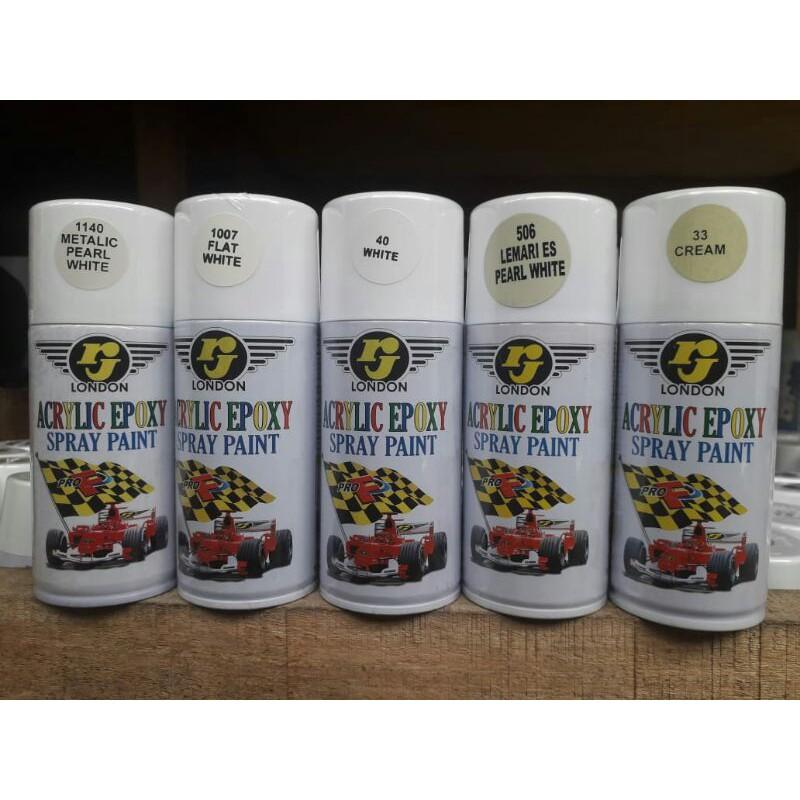 pilok pilox cat semprot Rj putih white krem metalik doff mutiara - Shop ...