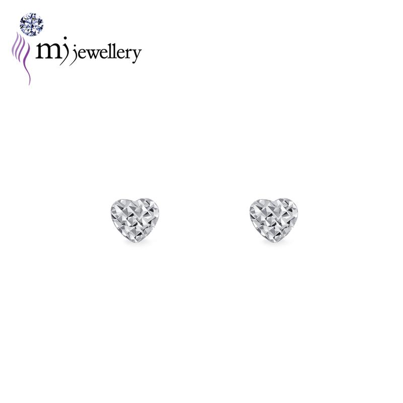 MJ Jewellery 925 Sterling Silver Half Love Earrings SS100S Plated ...