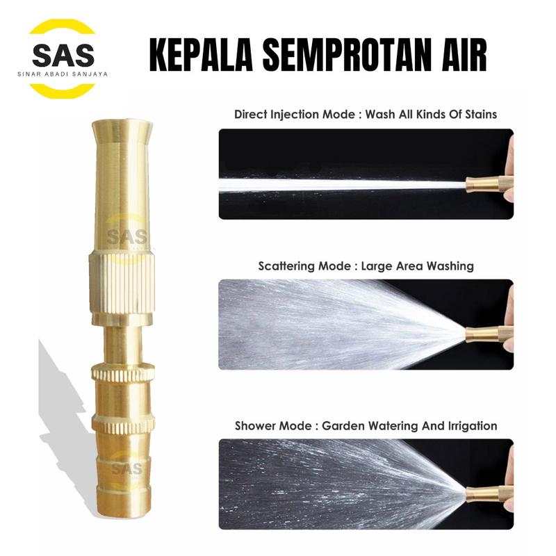 [SAS] Kepala Semprotan Air Lurus Kuningan Nozzle Spray Selang - Shop ...
