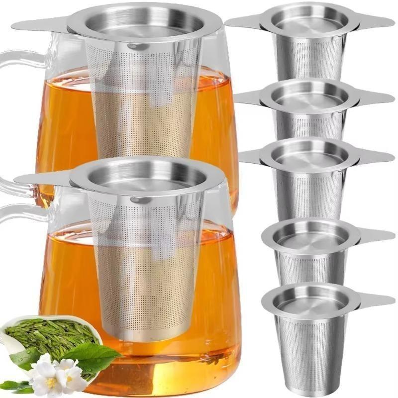 Stainless Steel Double Ears Fine Mesh Tea Infuser with Lids Loose ...