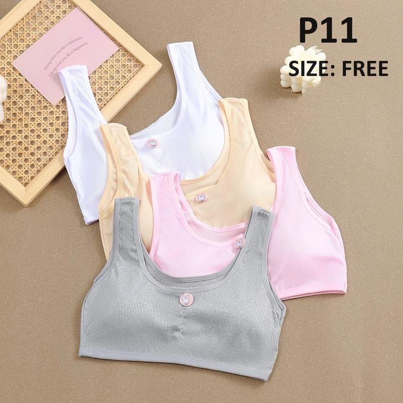 ZS 4/12pcs Bunny Design Assorted Color Wide Strap Sando Bra with ...