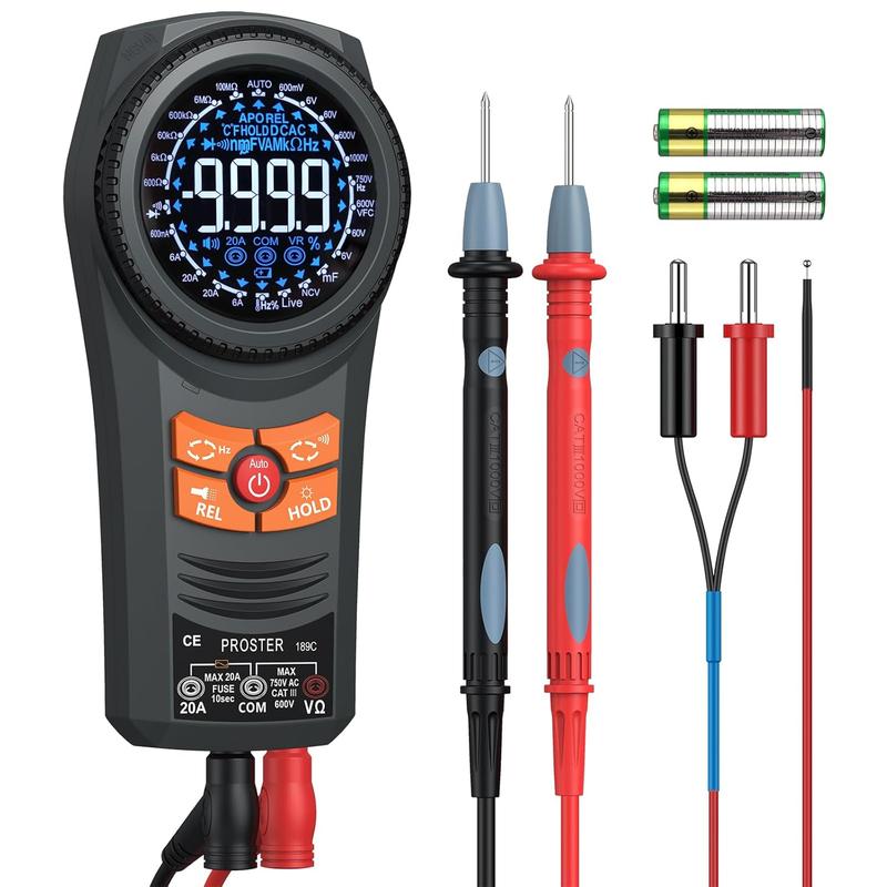 Proster Multimeter 6000 Count Smart Meter TRMS Color Screen Voltage ...