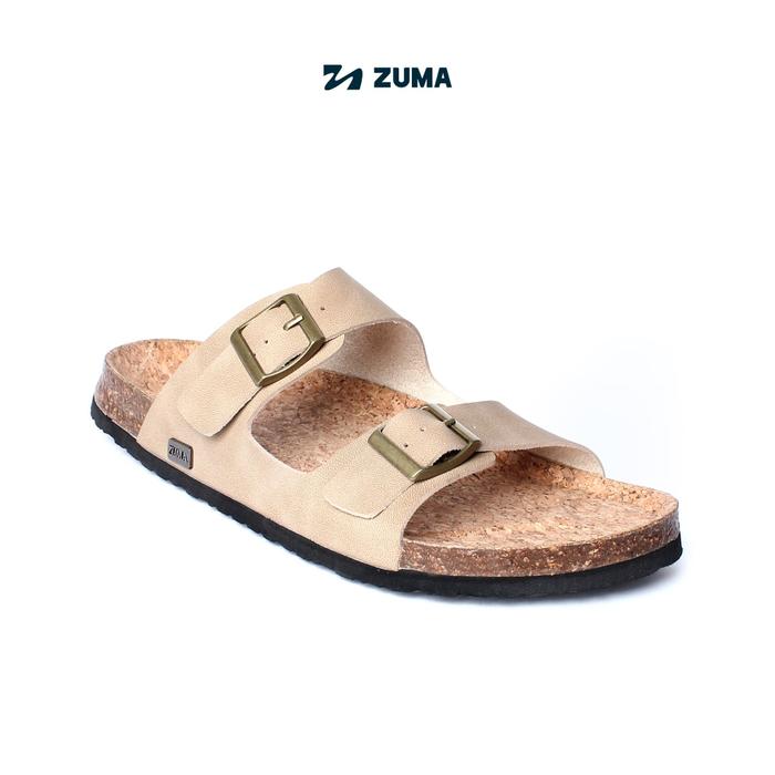 Jual Zuma Men Luca 7 Beige Sandal Slop Pria Karet Slip On Polos Cokelat ...
