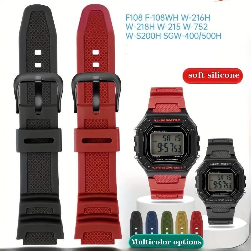 Tali Getah 18mm Untuk Jam Tangan Casio W-218h F-108 AE1200 1300 ...