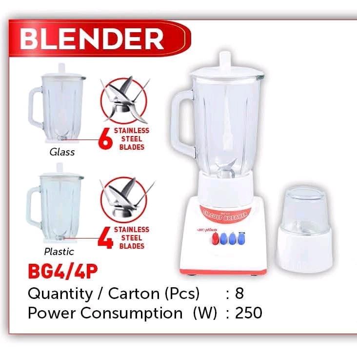 NIKO BLENDER PLASTIK KAPASITAS 1 LITER BG4P GARANSI - Shop | Tokopedia