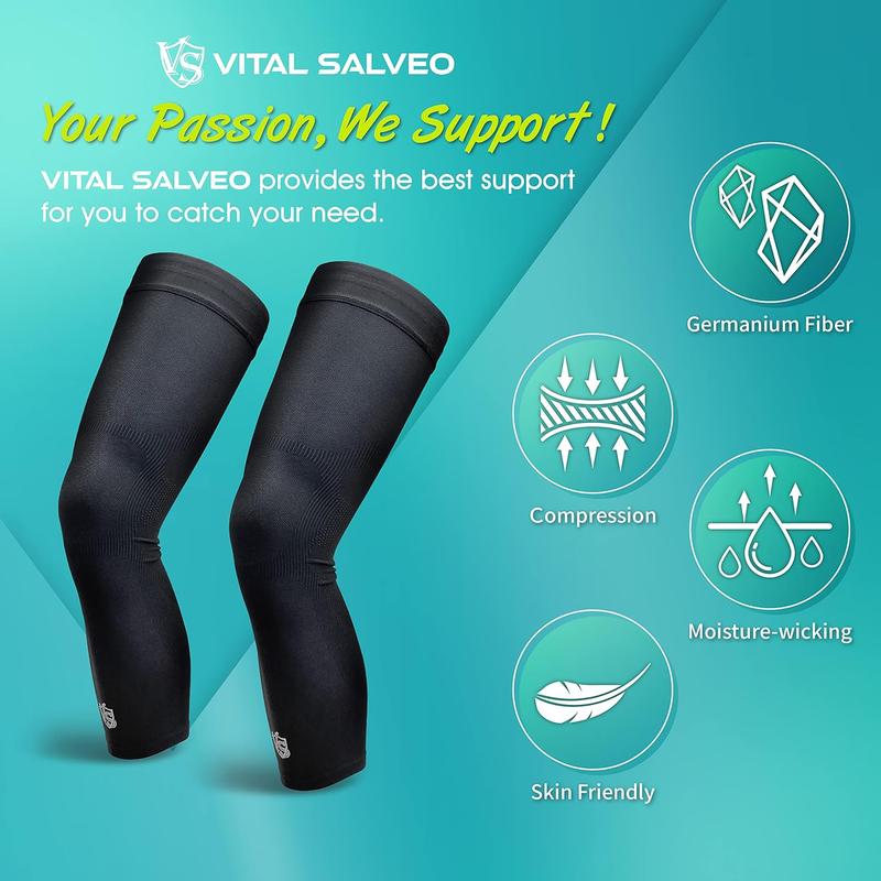 Compression Sports Leg Sleeves with Germanium Fiber for Thigh and ...