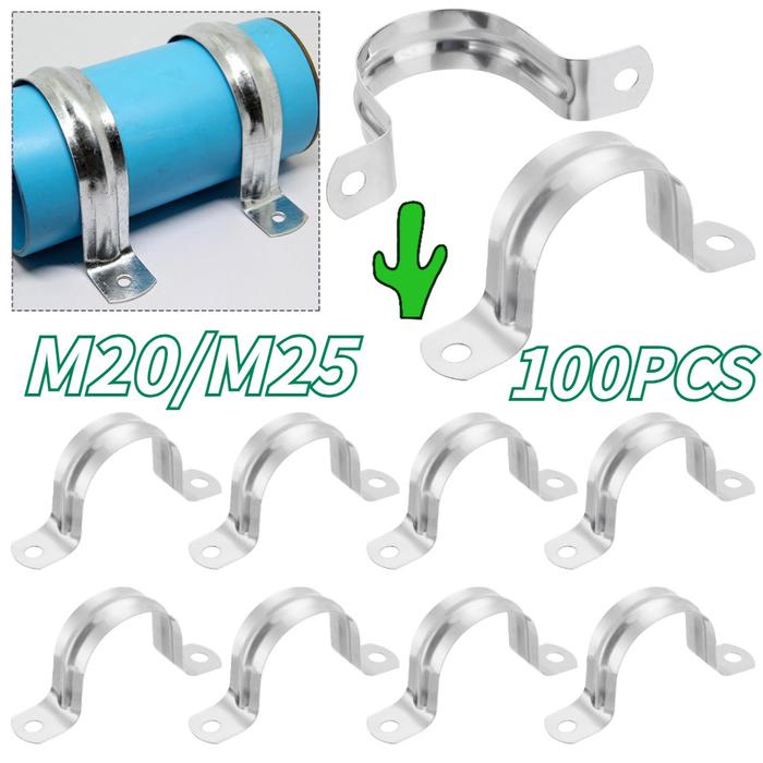 Promo 100PCS Clamp Omega Stainless Steel M20/M25 Klem Sadel Pipa ...