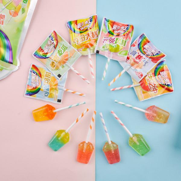 Leisure Snacks Colorful Fruit Flavor Small Snacks Rainbow Lollipop ...