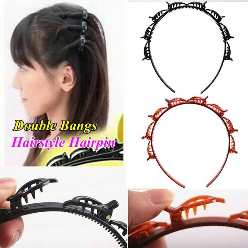 Fashion Girl Braided Hair Clip Tooth design Double Bangs Hairstyle ...