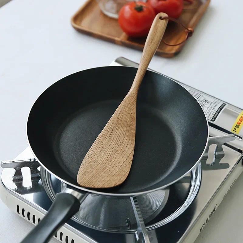 Natural Solid Wood Spatula 32cm Extra Long Handle Turner Kitchen ...