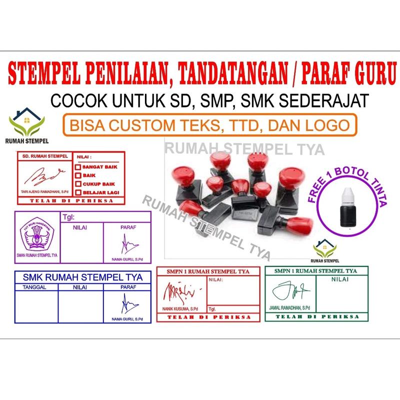STEMPEL PENILAIAN, TANDA TANGAN / PARAF GURU - Shop | Tokopedia