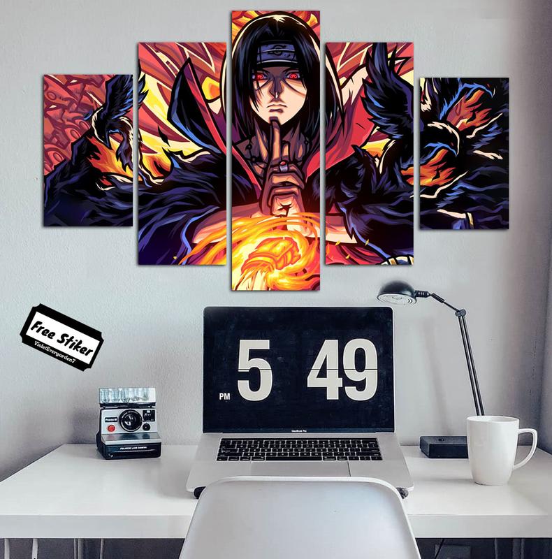 WALL DECOR POSTER DINDING AESTHETIC ITACHI UCHIHA/ FREE STIKER/ HIASAN ...