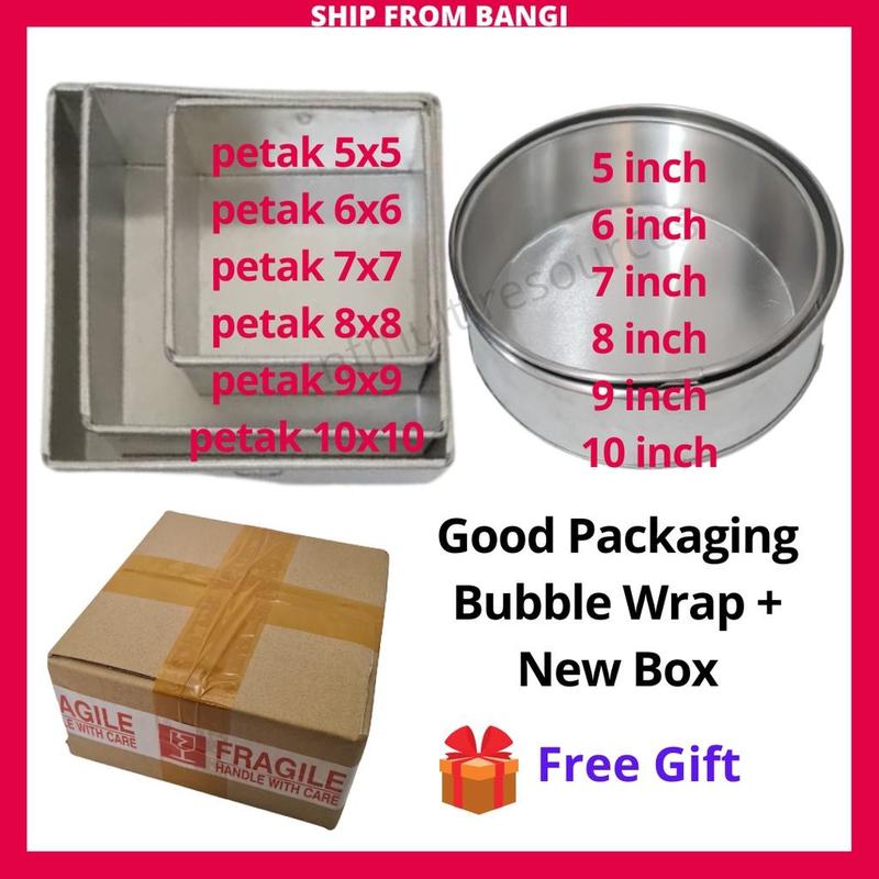 Loyang Kek Empat Segi Petak Bulat Loyang 8x8 10x10 Aluminiu - TikTok ...
