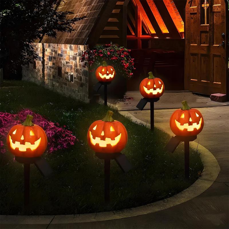 Solar Powered Pumpkin Shaped Garden Light, 1 Box Outdoor Ground ...