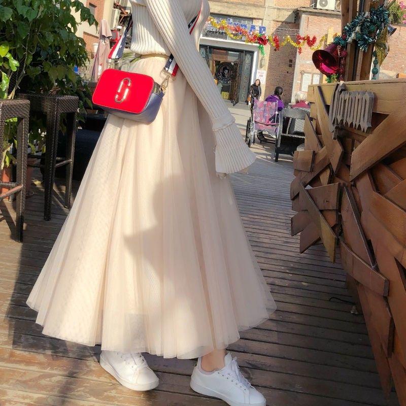 Skirt Panjang Separuh Panjang Jala Wanita Setengah Panjang, Koleksi ...
