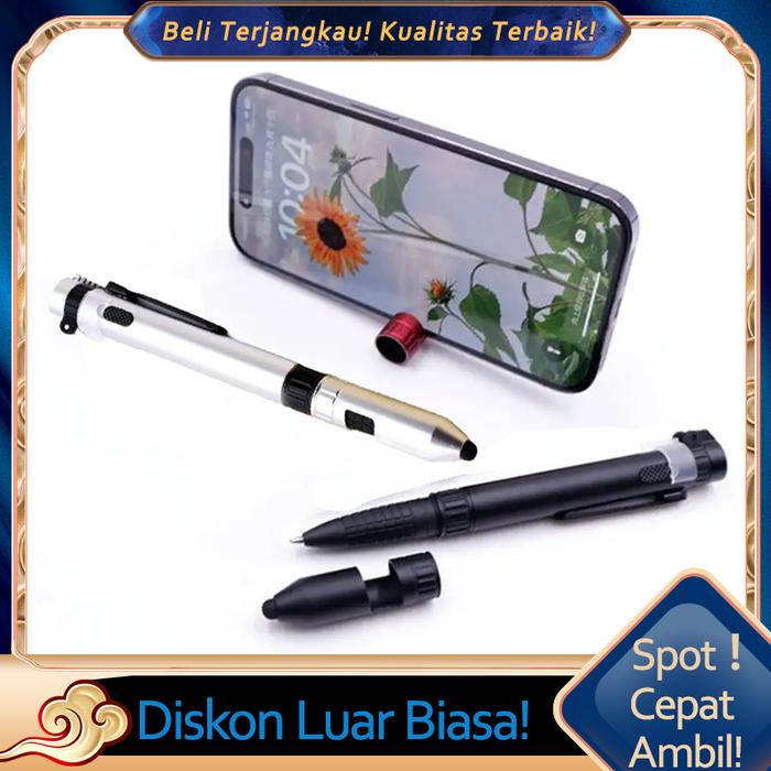 Promo 6 IN 1 Pena perkakas multifungsi Pulpen Kompas Senter Obeng ...