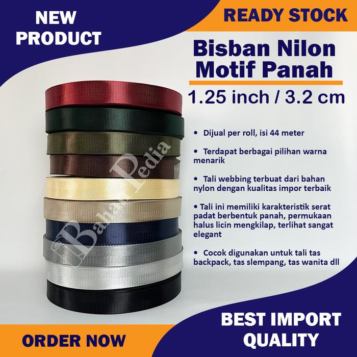 Jual [Roll 44mtr] Tali Webbing Bisban Nilon Nylon Motif Panah Import 3 ...