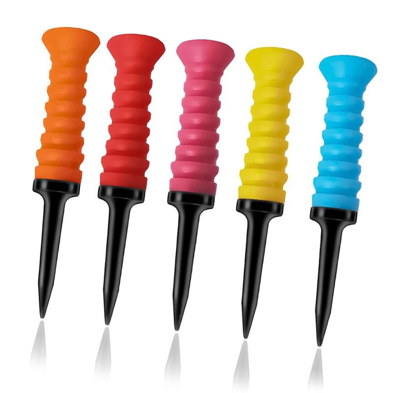 Caiton 5pcs 360° Flexible Rubber Golf Tees, 3.2in/81mm, Durable ...