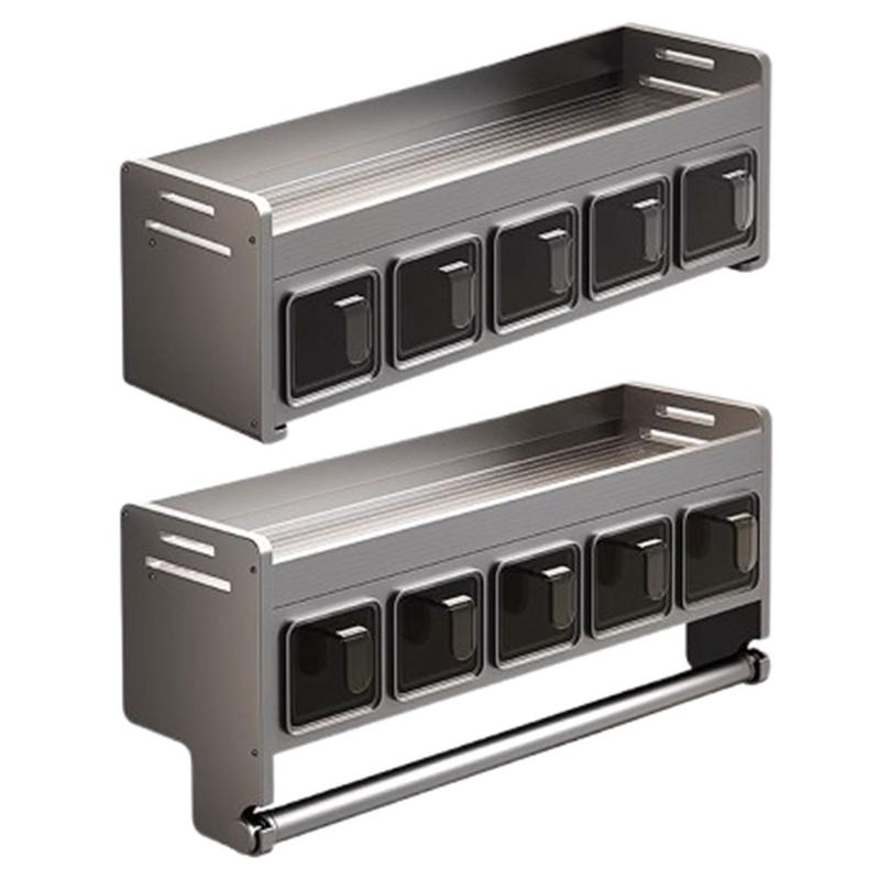 Simple Wall Mounted Seasoning Box Rack Waterproof Multifunctional ...