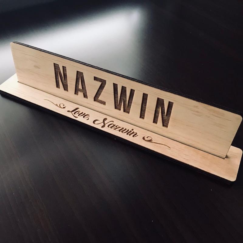 WOODEN NAME STAND / TANDA NAMA MEJA KAYU - TikTok Shop Malaysia