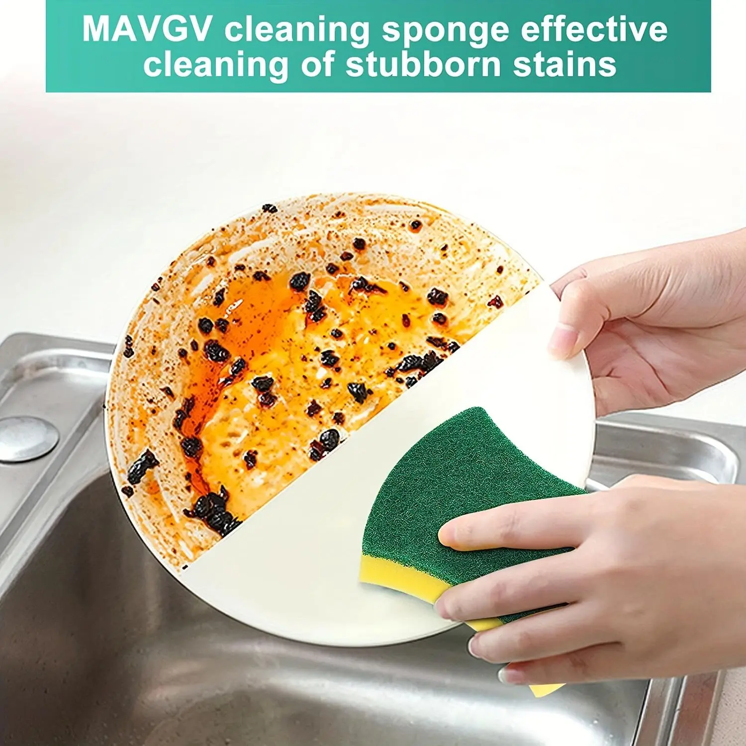 Double-sided Dishes Scrub Sponge, 20pcs Modern Simple Multi-function ...