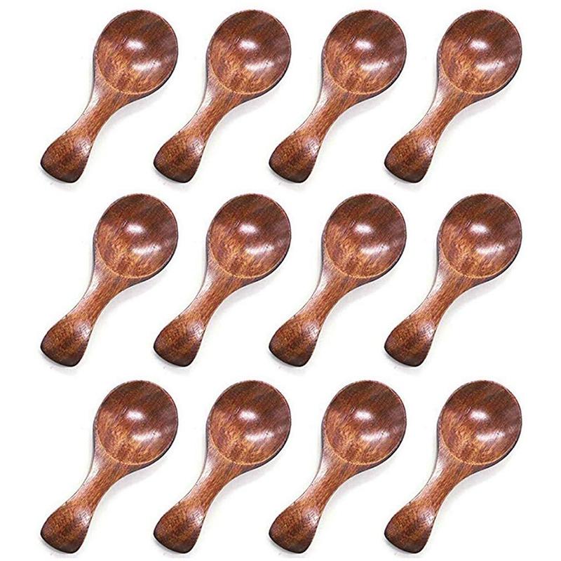 Sudu Kayu, Saiz Kecil, 10PCS, Sesuai untuk Aiskrim, Garam, Madu ...