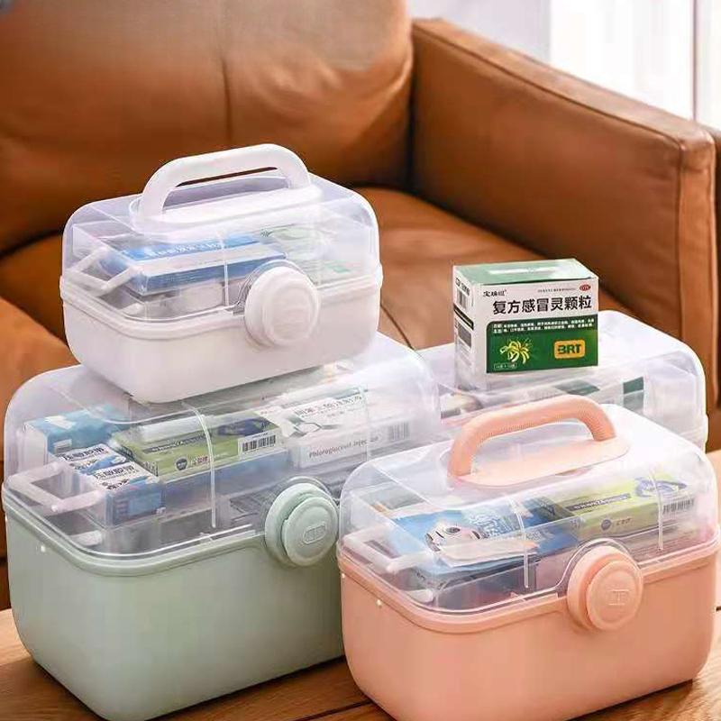 Portable First Aid Kit Storage Box 3 Tiers Plastic High Capacity ...