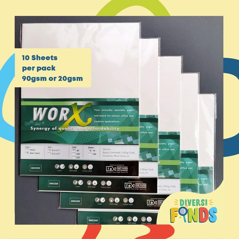 1PACK Worx Specialty/Board Paper 90/180/200/250 gsm White / Pale ...