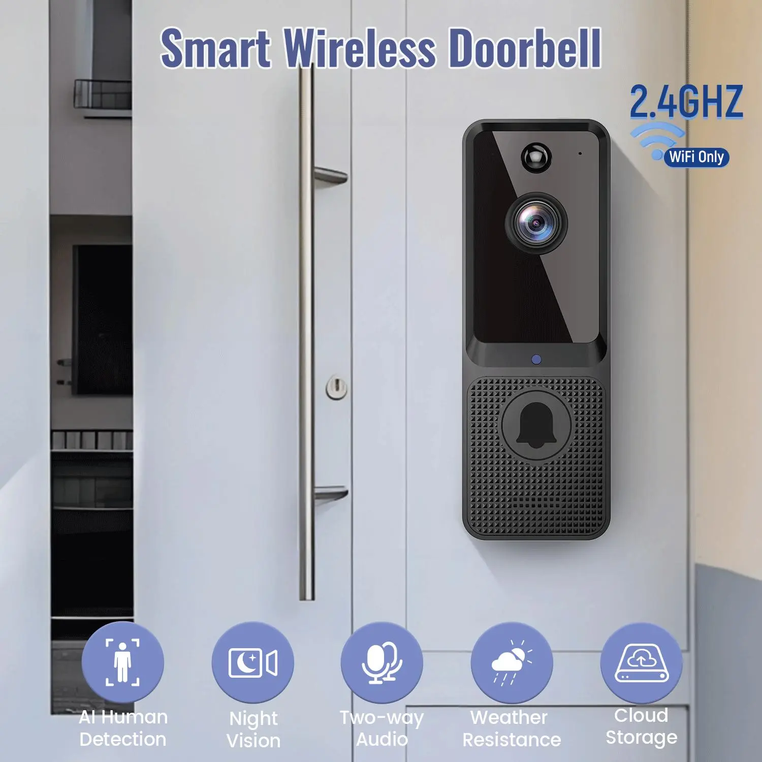Multifunctional Smart Wireless Doorbell Camera, 1 Piece Security Video ...