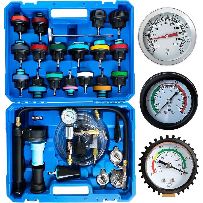29 count Coolant Tester and Vacuum Refill Kit with 24 Radiator Adapters ...