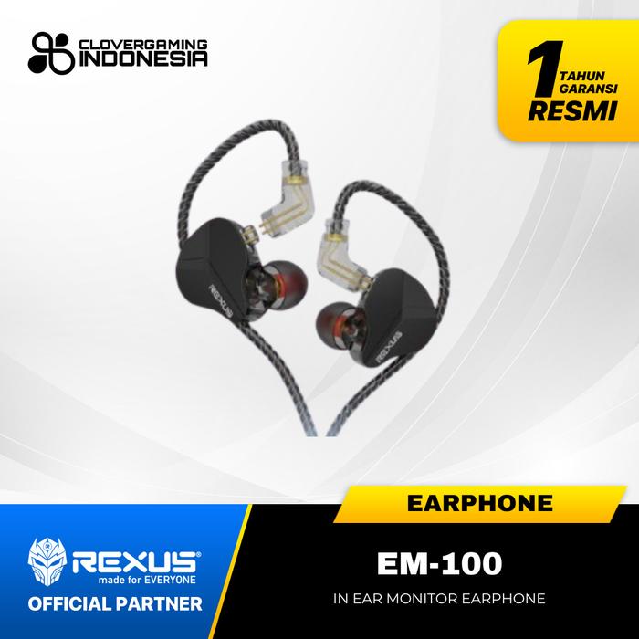 Jual Rexus EM100 EM-100 Wired Earphone In Ear Monitor 10mm Dynamic ...