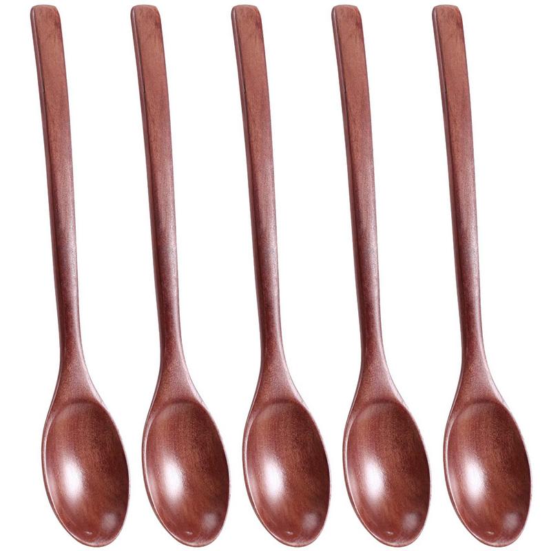 Sudu sup kayu, pinggan mangkuk mesra alam, set senduk kayu elips ...