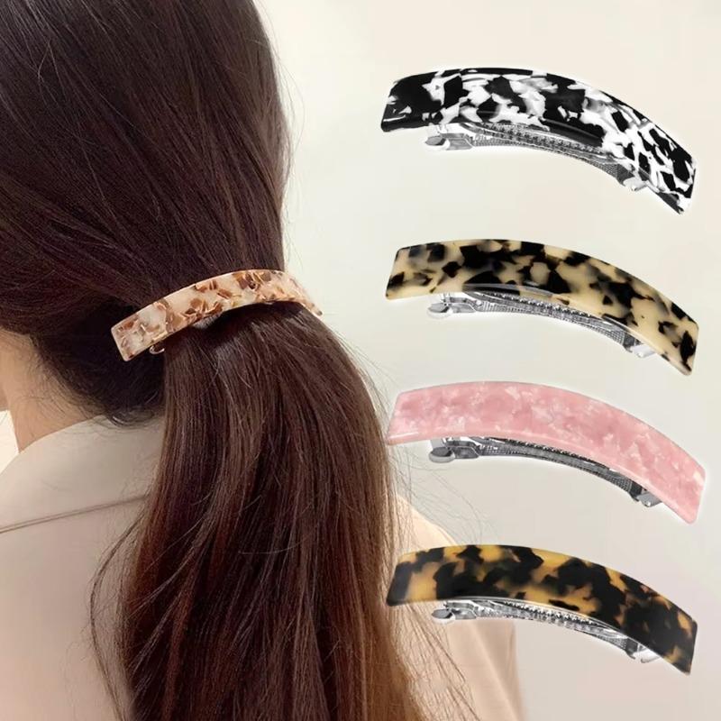 Klip Spring Asetat, Cetakan Leopard Vintaj, Barret Wanita Elegan ...