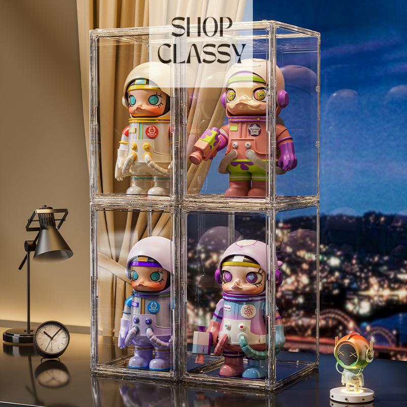 Shopclassyshop Acrylic Display Case Pop-mart Display Box Fit Mega Molly ...