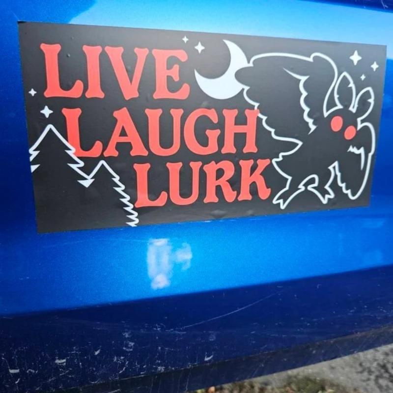 Live Laugh Lurk Letter Pattern Car Sticker, Funny Car Bumper - TikTok Shop