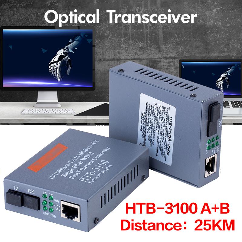 HTB-3100A/B 25km Net Link Media Converter Netlink Fiber Transceiver ...