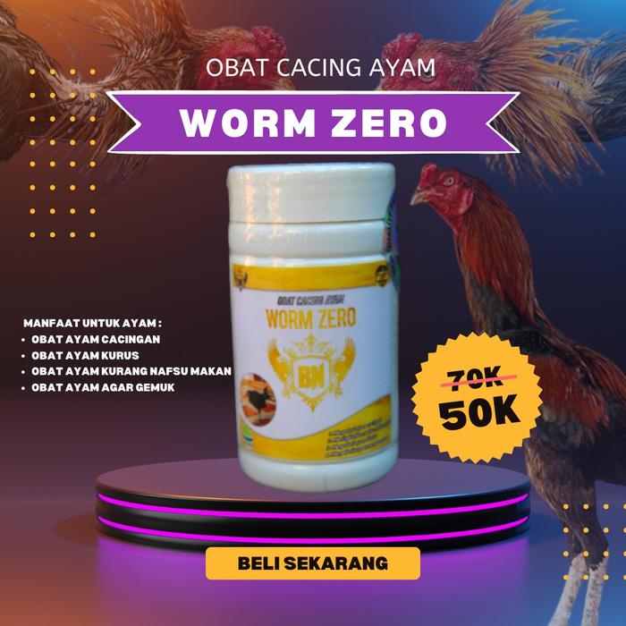 Jual WORM ZERO Obat cacing ayam herbal super basmi cacing pencernaan ...