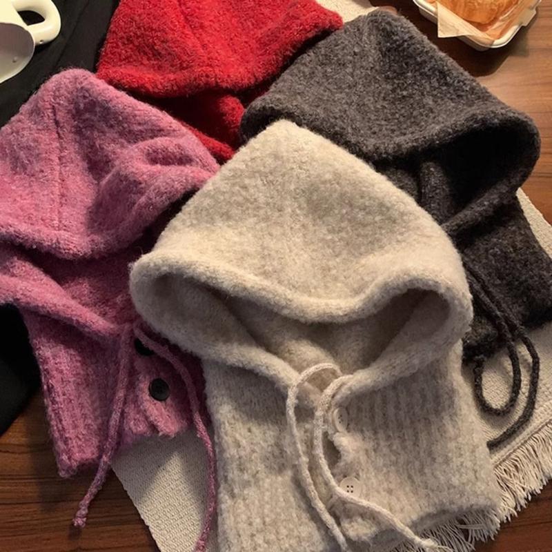 Gothic Accessories Warmer Women Winter Balaclava Plush Solid - TikTok ...
