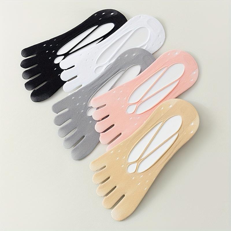 5 Pairs Summer Invisible Toe Socks, Ultra-Thin No-Show Five Finger ...