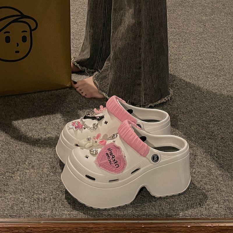 Croc Shoes Sweet Heart Platform Thick Sole Women's Summer Outdoor ...